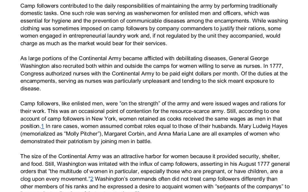 Camp Followers - American Independence Museum