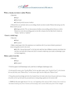 Katie’s Trunk Activities - American Independence Museum