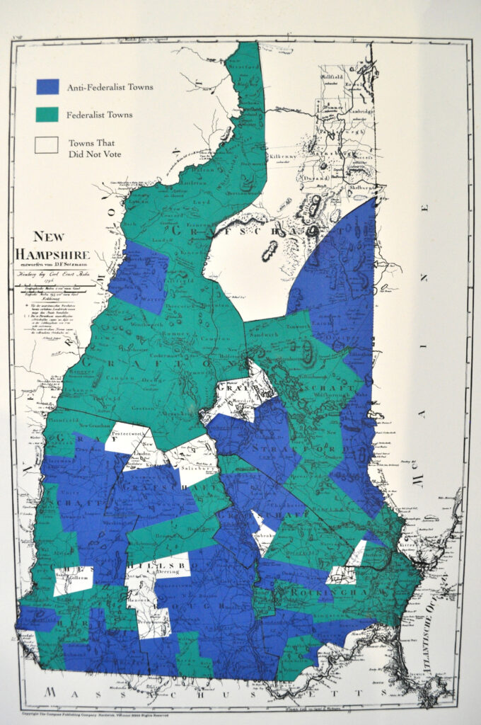 Federalist and Antifederalist Map of NH - American Independence Museum